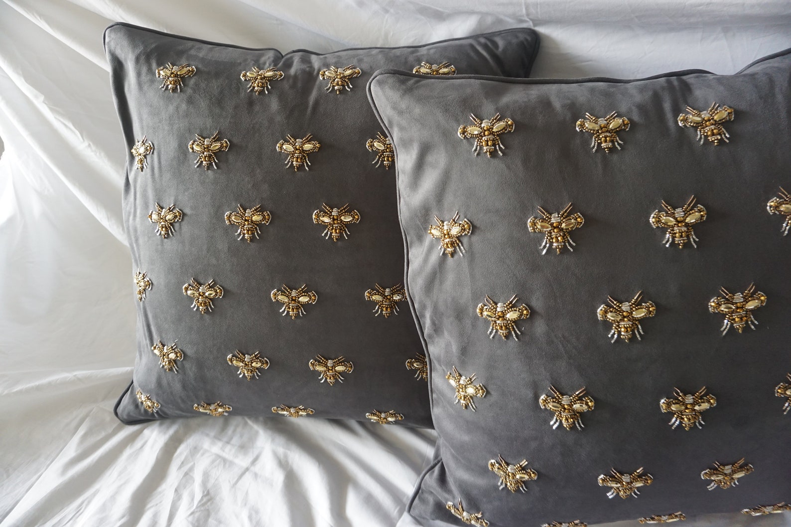 Insect Embroidery Pillow Cover set of 1 | Etsy