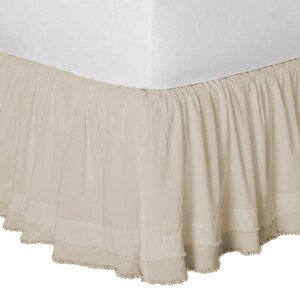 Fringe Ruffle Gathered Bed Skirt 8 to 39 Drop Length 1 PIECE BED SKIRT ...