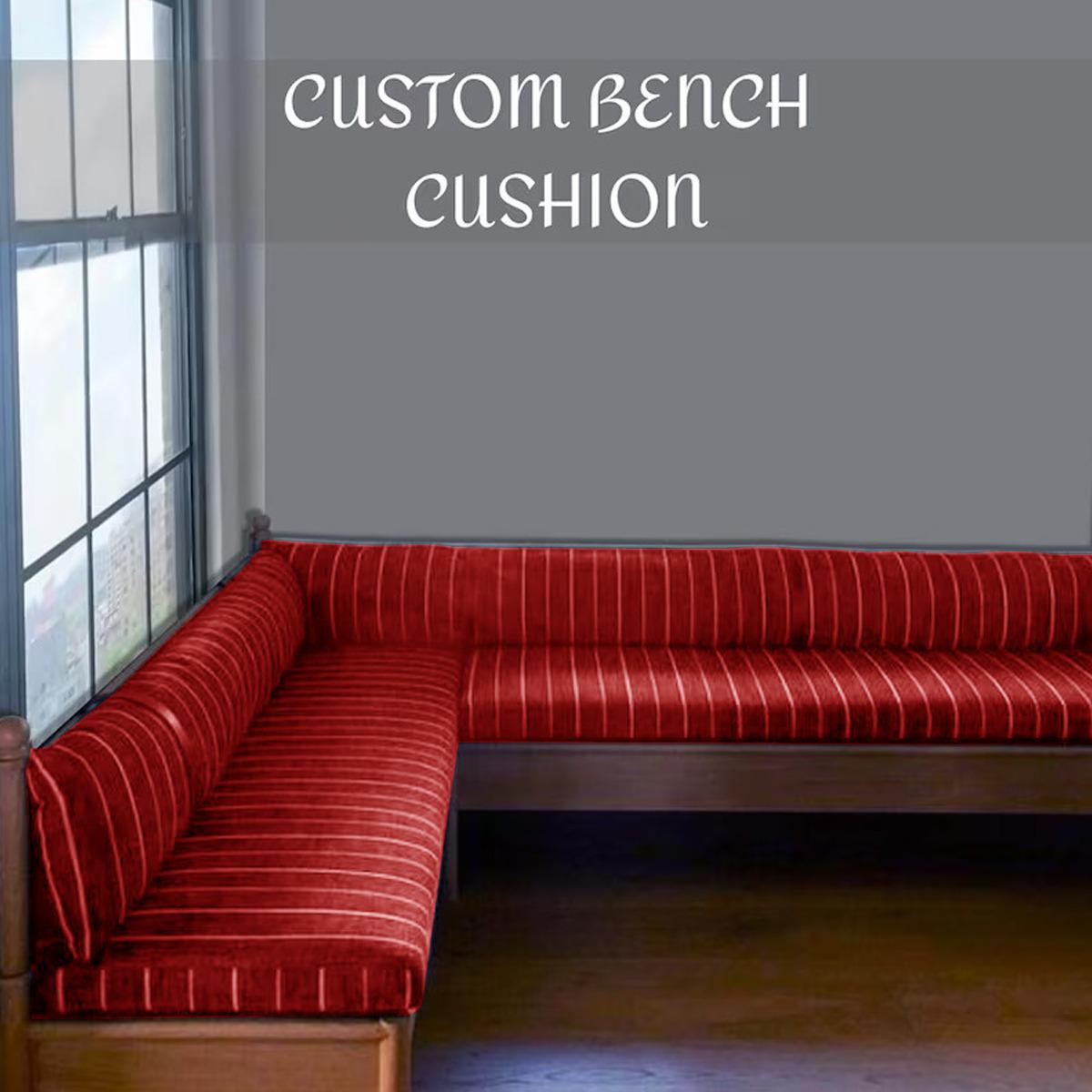 3" Thick - Bench Cushion in Stripe Pattern Custom Indoor/outdoor ...
