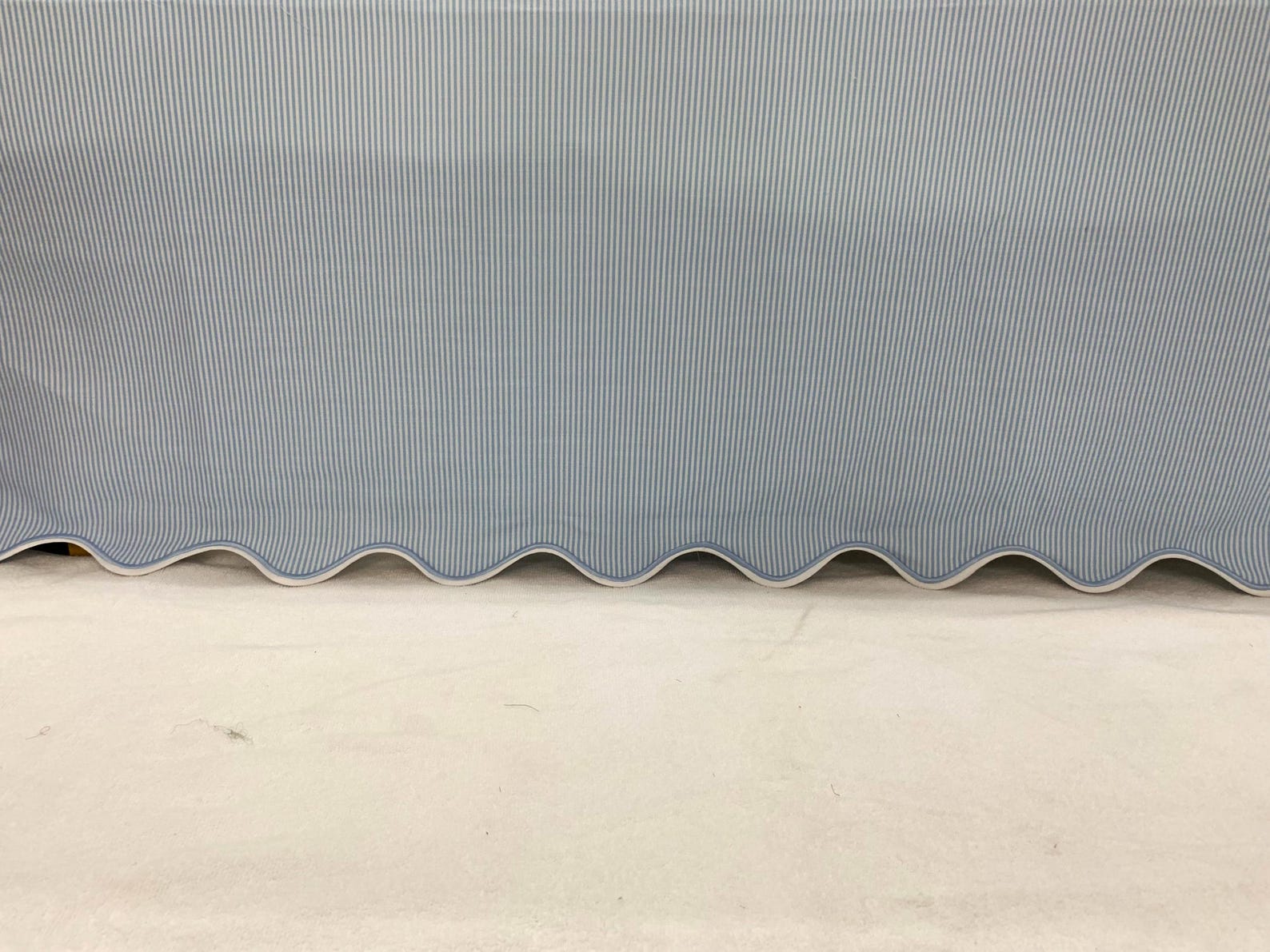 Ticking Stripe Pattern Scalloped Embroidery Dust Ruffle - for Nursery ...