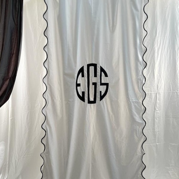 Monogram Curtain - Etsy
