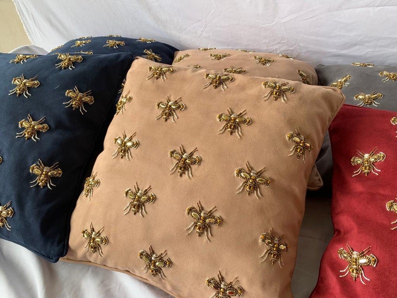 Insect Embroidery Pillow Cover set of 1 - Etsy