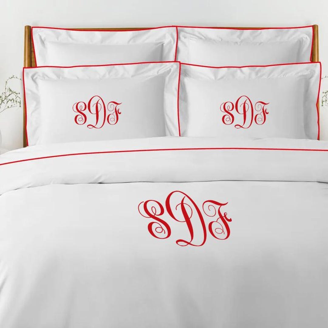 500 Thread Count White Cotton Sateen Hotel Stitch Duvet Cover Set in 5 ...