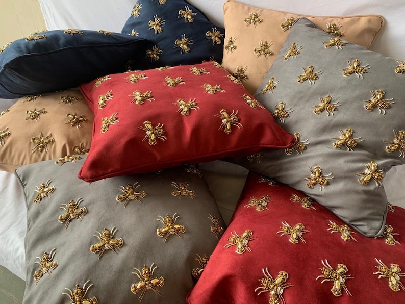 Insect Embroidery Pillow Cover set of 1 - Etsy