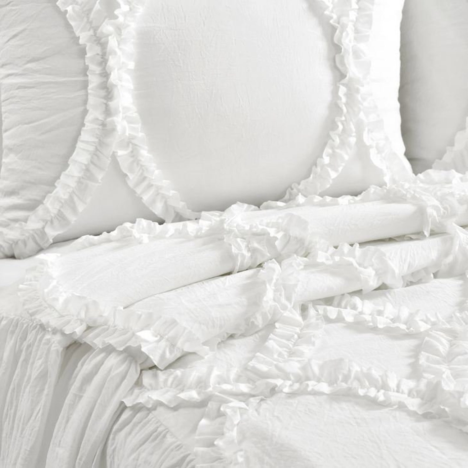 Textured Bedspread Set 100% Cotton 400TC Solid Color for - Etsy