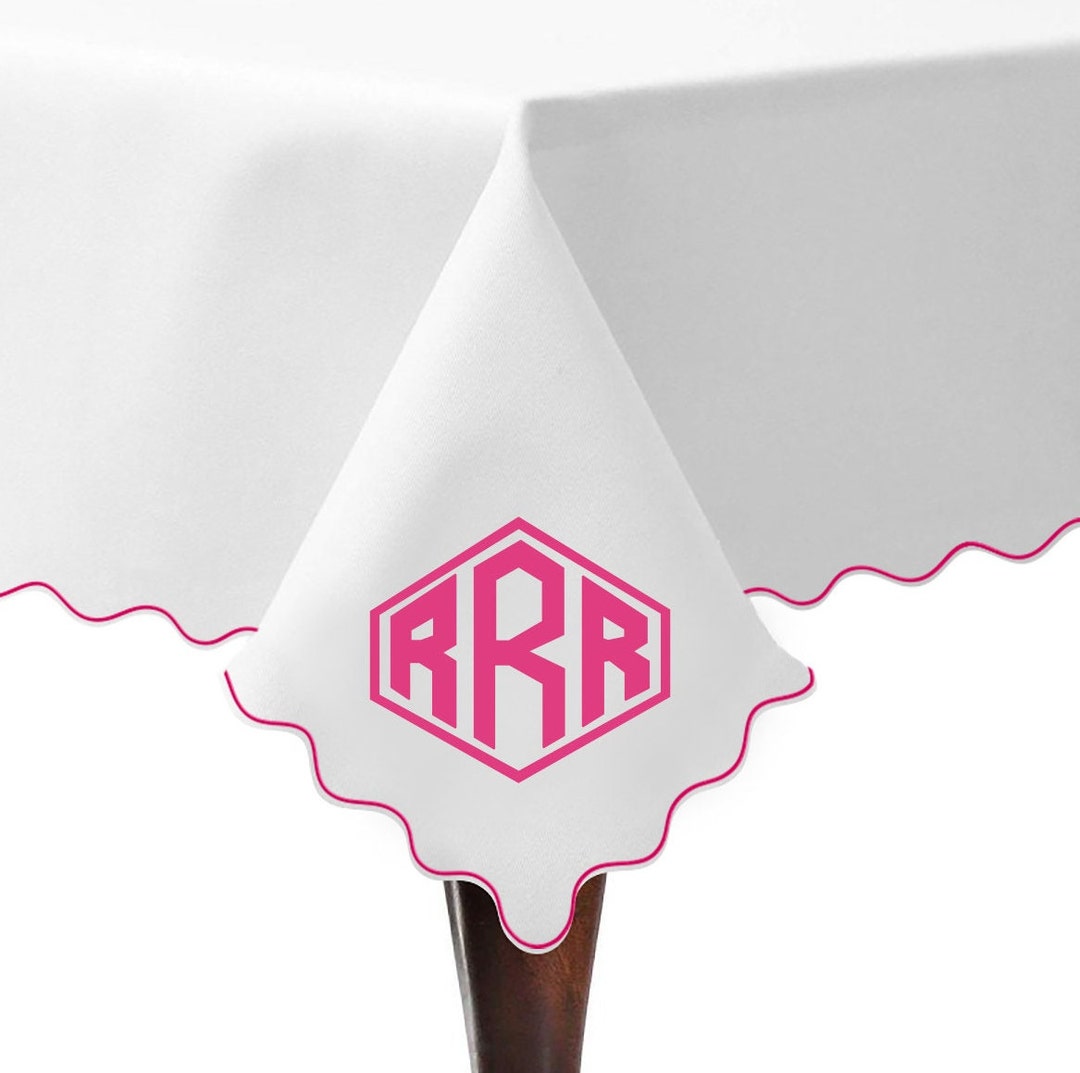 Personalization Monogram Rectangle Tablecloth Wrinkle Resistant and ...