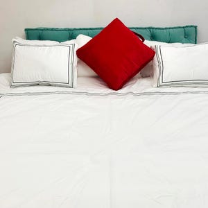 500 Thread Count White Cotton Sateen Hotel Stitch Duvet Cover Set ...