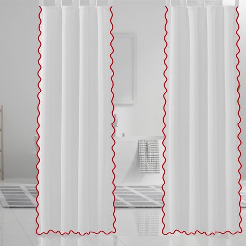 Scallop Border Cotton Curtain 1 Panel - Etsy