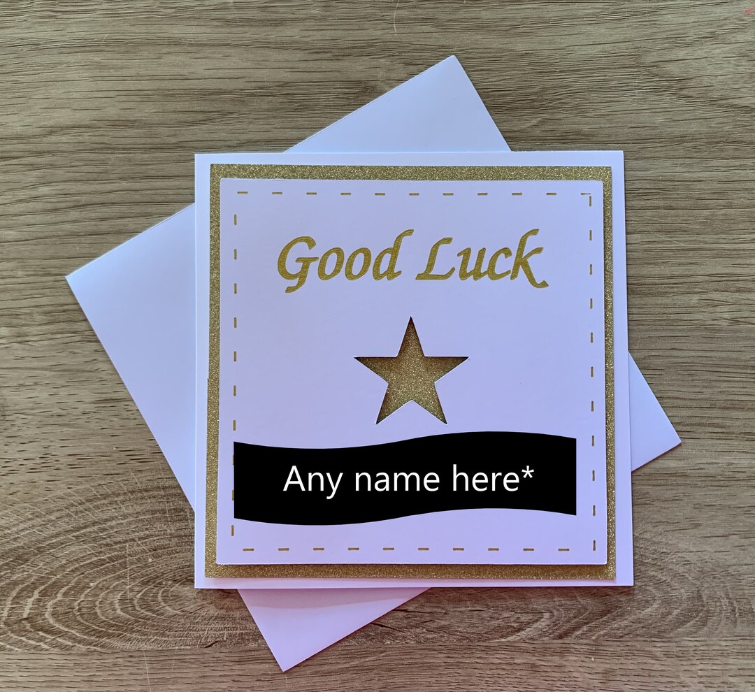 Personalised Good Luck Card: Star Design, Add a Name - Etsy UK