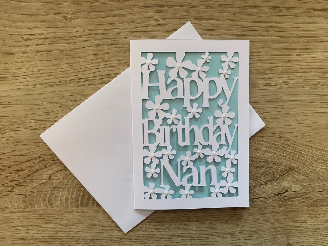 1 X Happy Birthday Nan Card With a Flower Card Design. Birthday Card ...