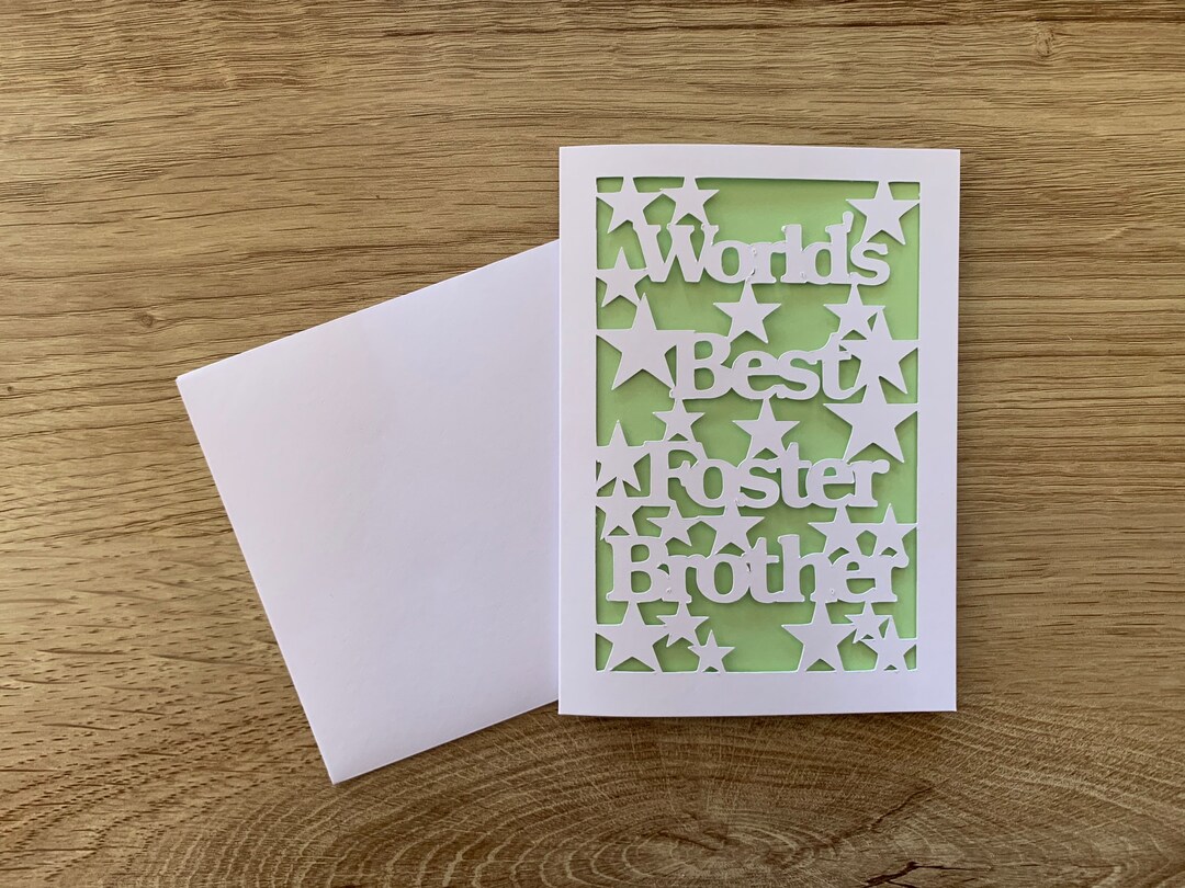 1 X Worlds Best Foster Brother Card. Birthday Card Thank You - Etsy