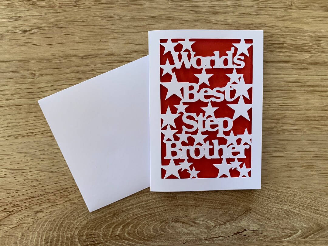 1 X Worlds Best Step Brother Card. Birthday Card, Thank You Card, Just ...
