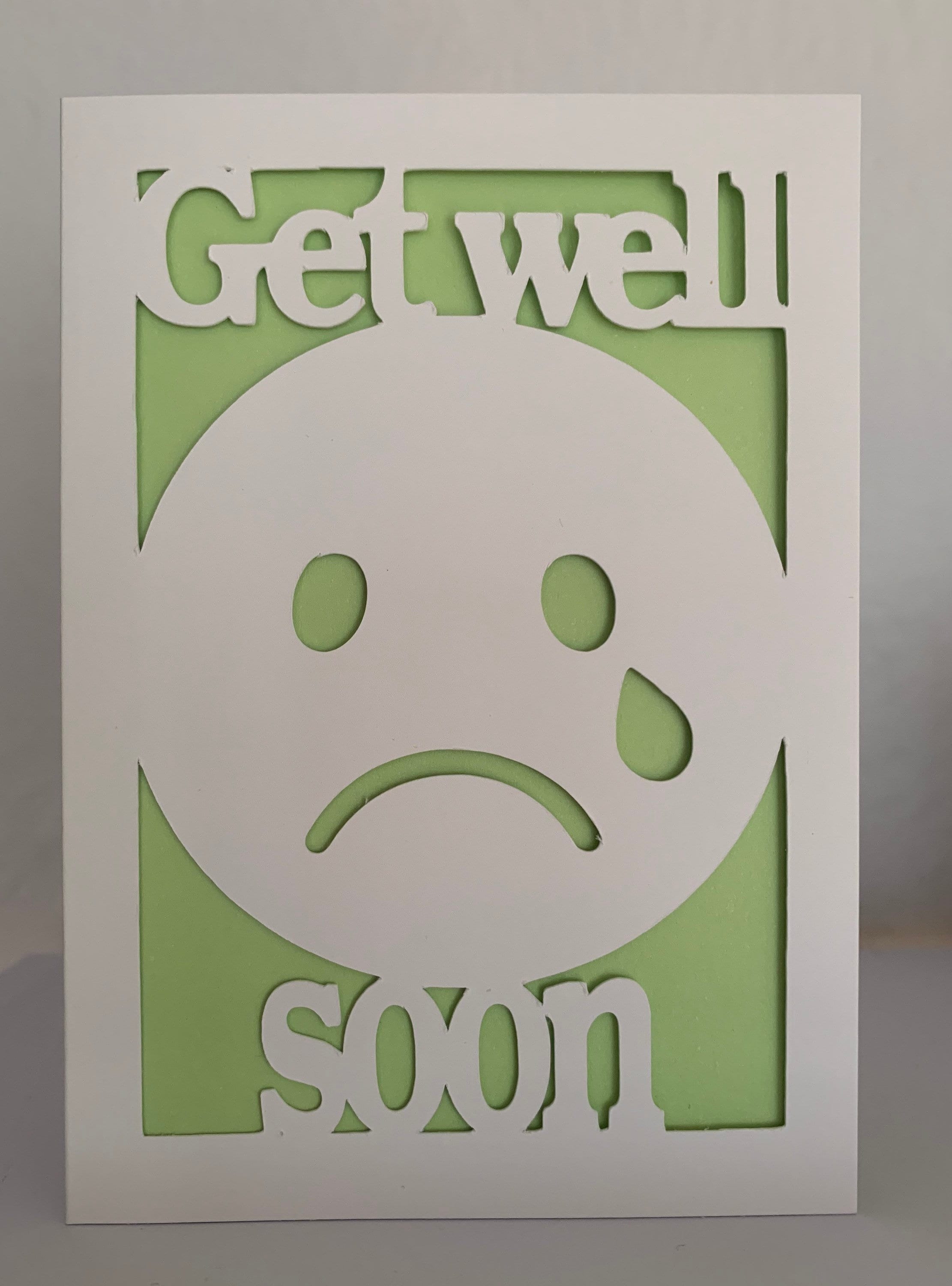 1 X Get Well Soon Card With a Sad Face Design - Etsy UK