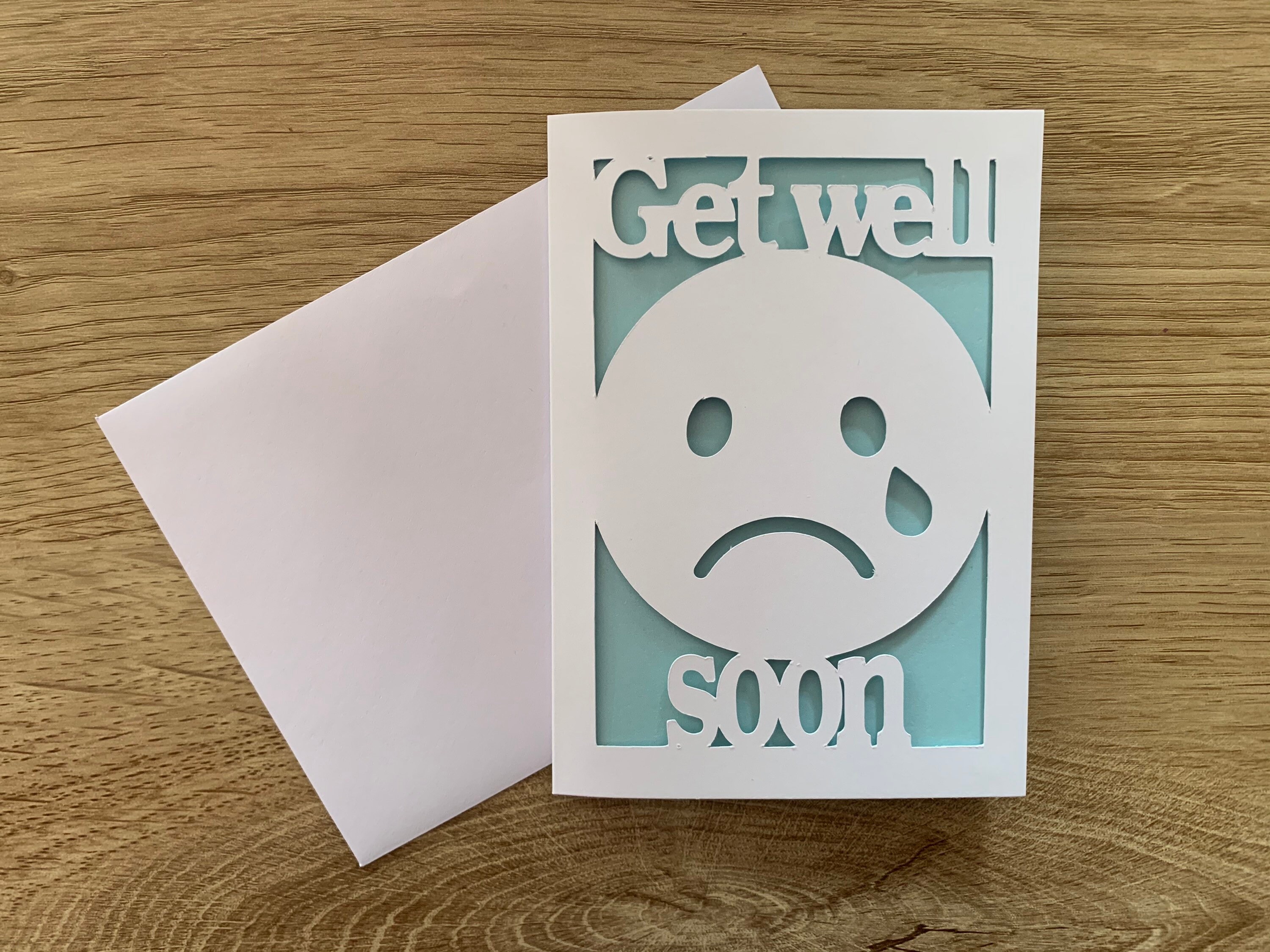 1 X Get Well Soon Card With a Sad Face Design - Etsy UK