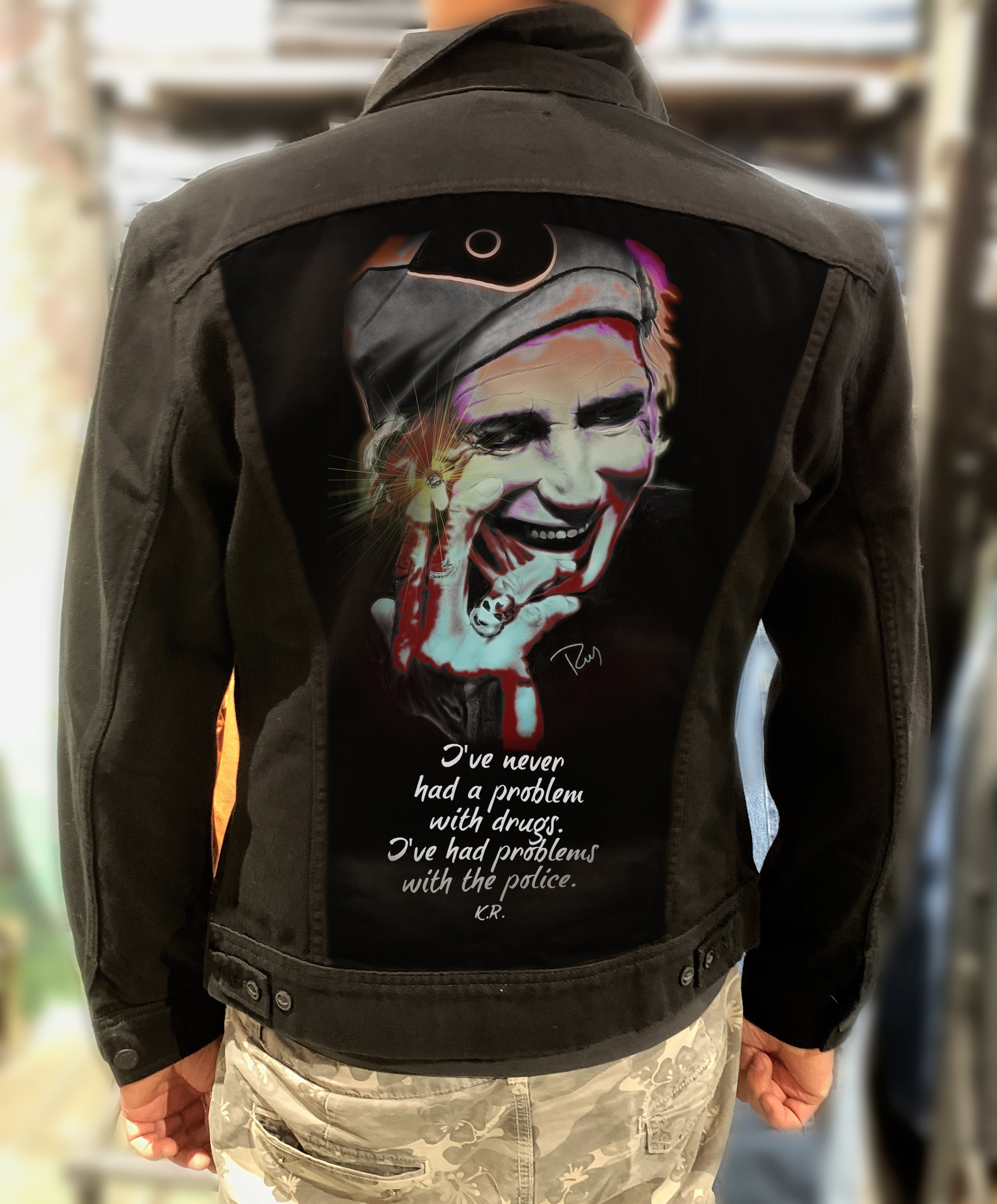 CUSTOMIZABLE Men's Denim Jacket HAND DRAWN - Etsy