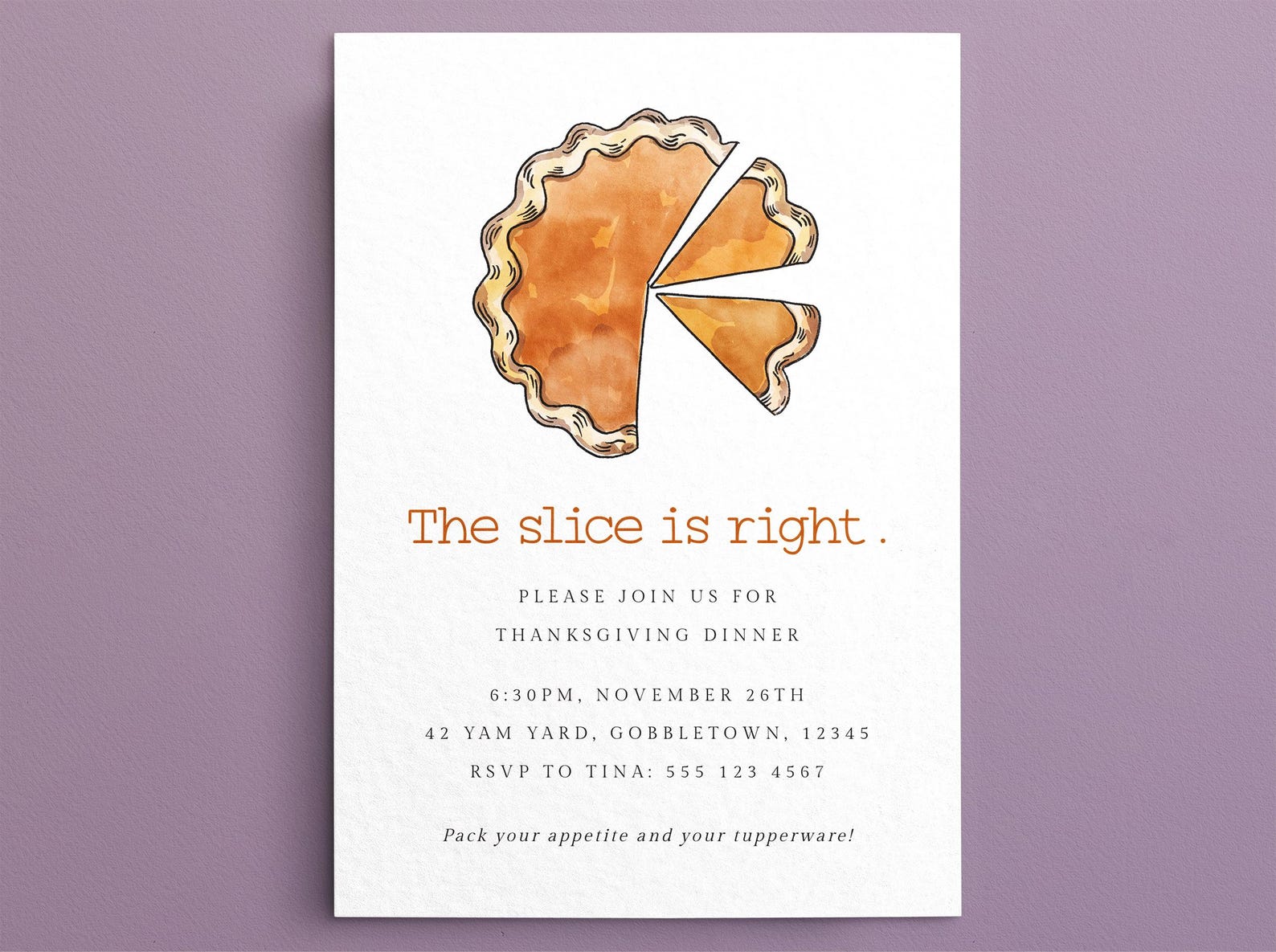 Editable Thanksgiving Invitation Template for Holiday Party Invite With ...
