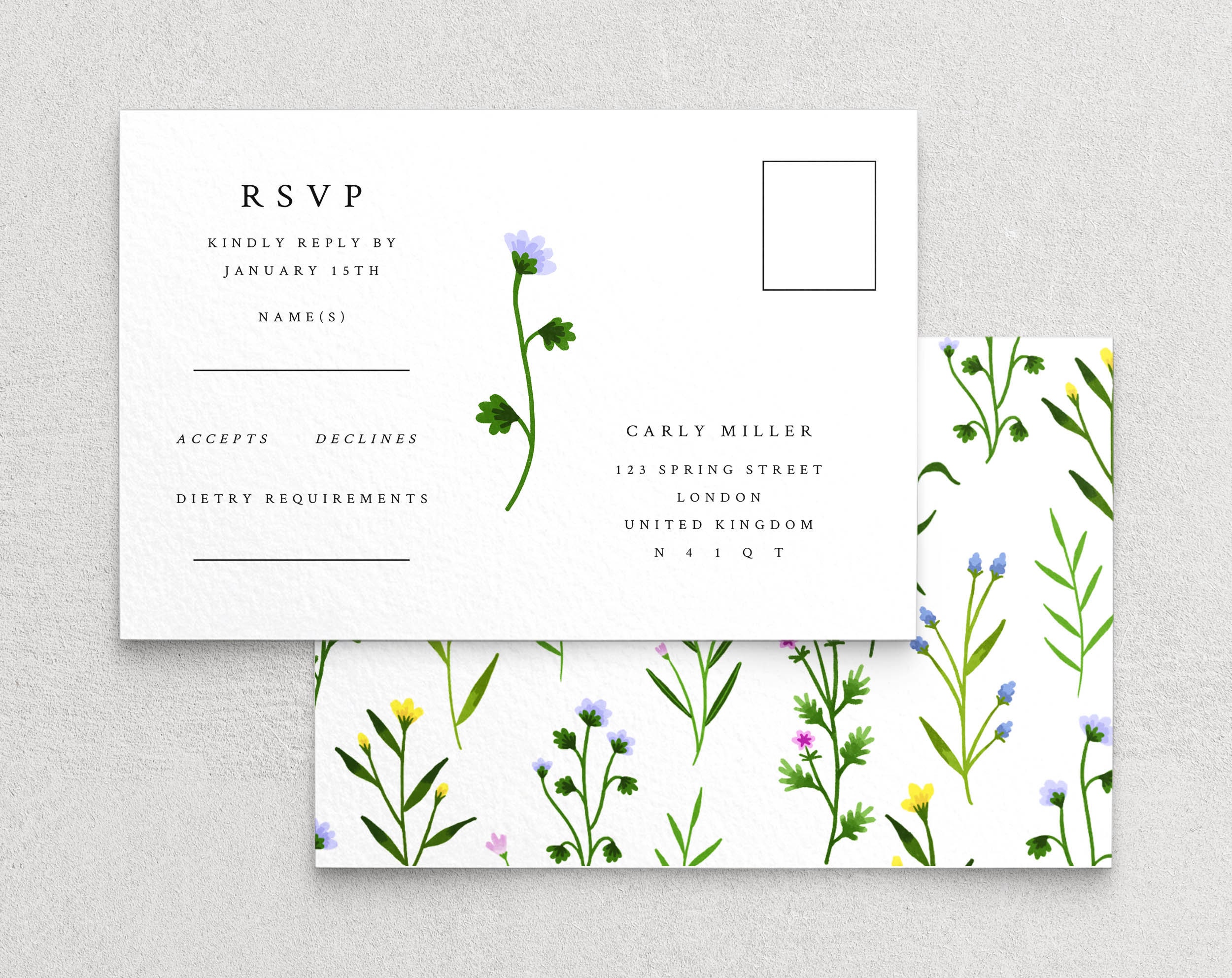 RSVP Card Template Printable RSVP Cards RSVP Postcard | Etsy