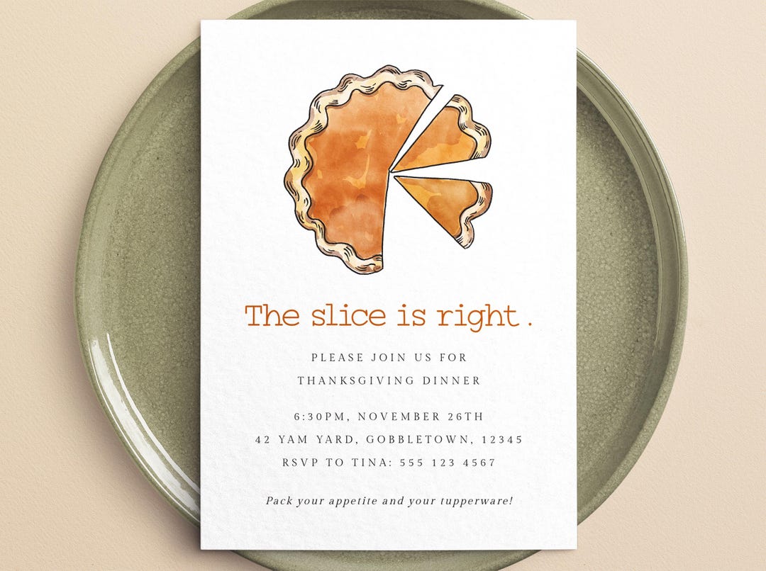 Editable Thanksgiving Invitation Template for Holiday Party Invite With ...