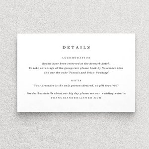 Details Card Template 6x4 Edit Download and Print at - Etsy