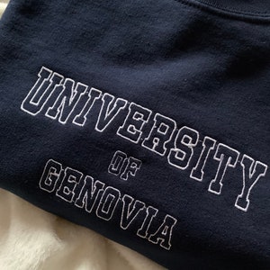 University of Genovia Unisex Embroidered Sweatshirt - Etsy