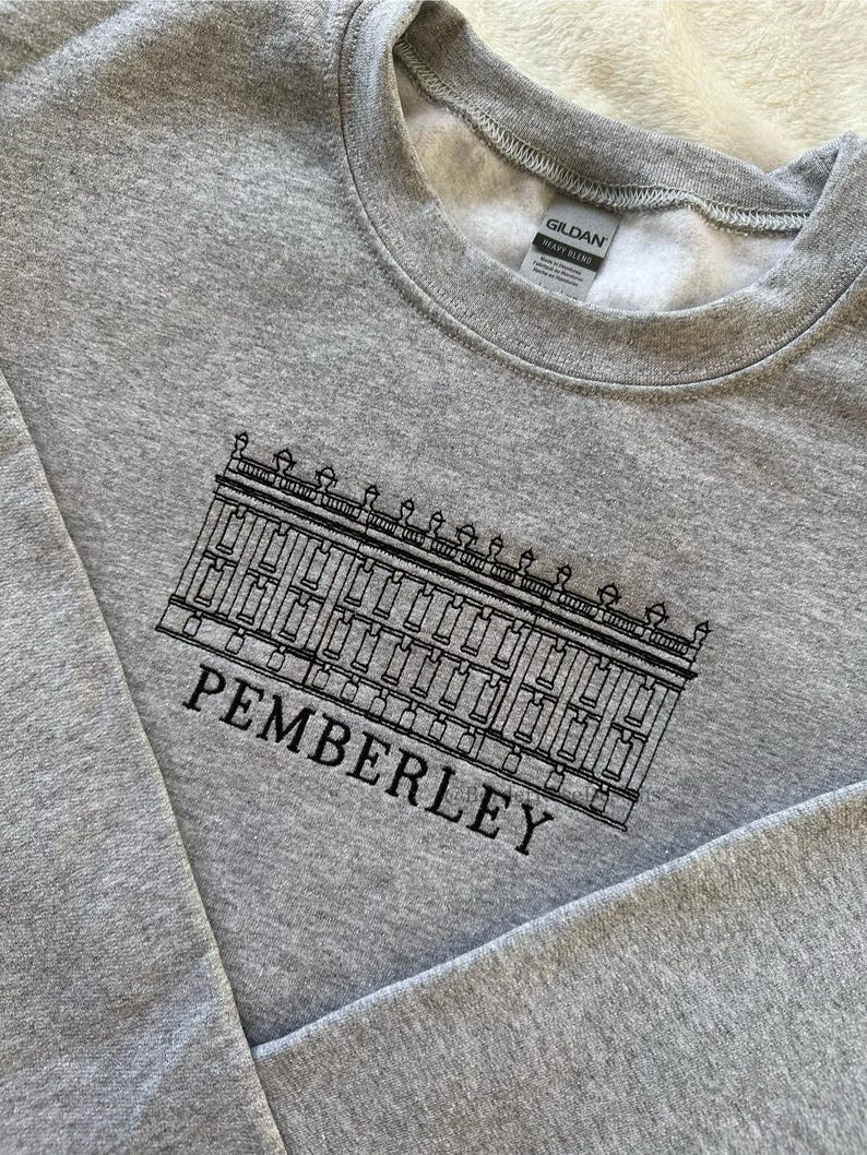 Pemberley Jane Austen Unisex Sweatshirt - Etsy UK