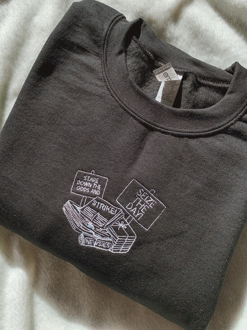 Stare Down the Odds Newspaper Stack Unisex Embroidered Sweatshirt - Etsy