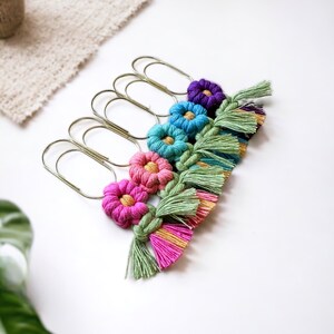 Cute Flower Macrame Bookmark, Floral Journal Page Marker, Jumbo ...