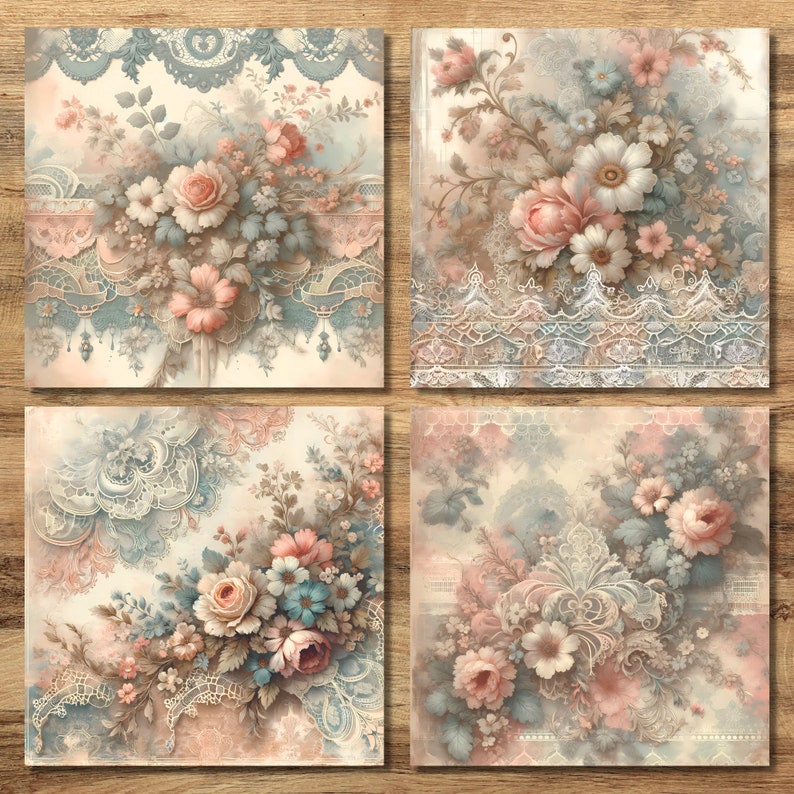 Vintage Lace Digital Paper Printable, Essence Shabby Chic, Lace ...