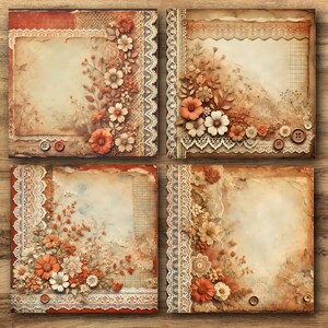 12x12" Vintage Lace Digital Paper Printable, Autumnal Nostalgia, Lace ...