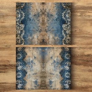 8.5x11" Vintage Lace Digital Paper Printable, Midnight Blue Floral ...