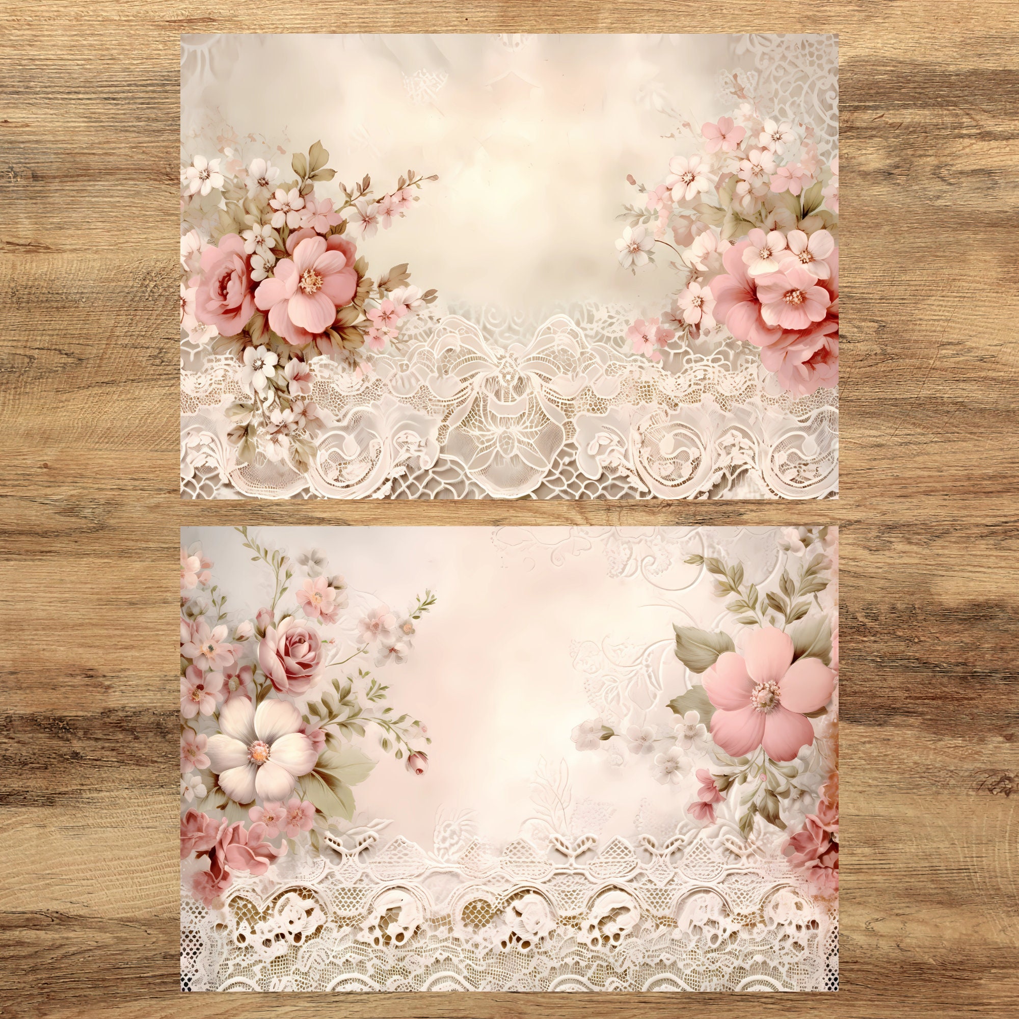 Vintage Lace Digital Paper: A4 Shabby Chic Floral (digital Download) - Etsy