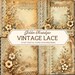 12x12 Vintage Lace Digital Paper Printable, Golden Nostalgia, Lace ...