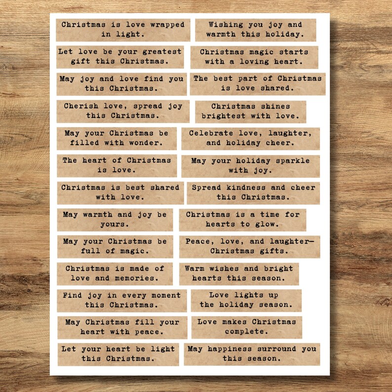 Printable Christmas Quotes, Vintage Junk Journal Ephemera, Holiday ...
