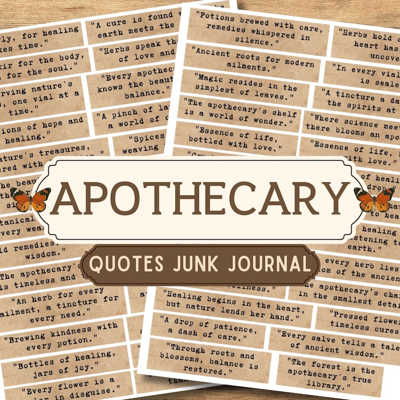 Printable Apothecary Quotes, Apothecary Phrases, Junk Journals ...