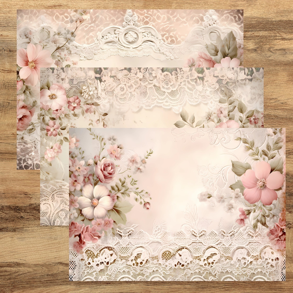 Vintage Lace Digital Paper: A4 Shabby Chic Floral (digital Download) - Etsy