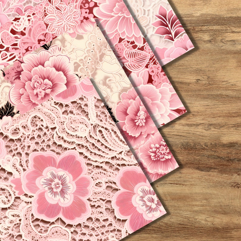 Vintage Lace Digital Paper Printable, Sweet Pink, Victorian, Lace ...