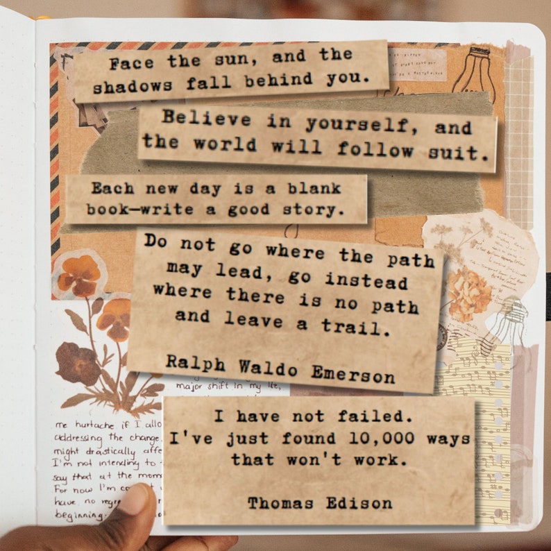 Printable Inspirational Quotes for Junk Journal, Junk Journal Words ...