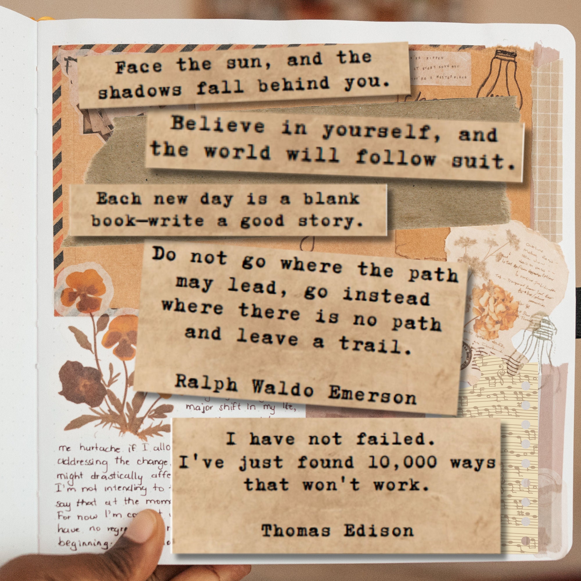 Printable Inspirational Quotes for Junk Journal, Junk Journal Words ...