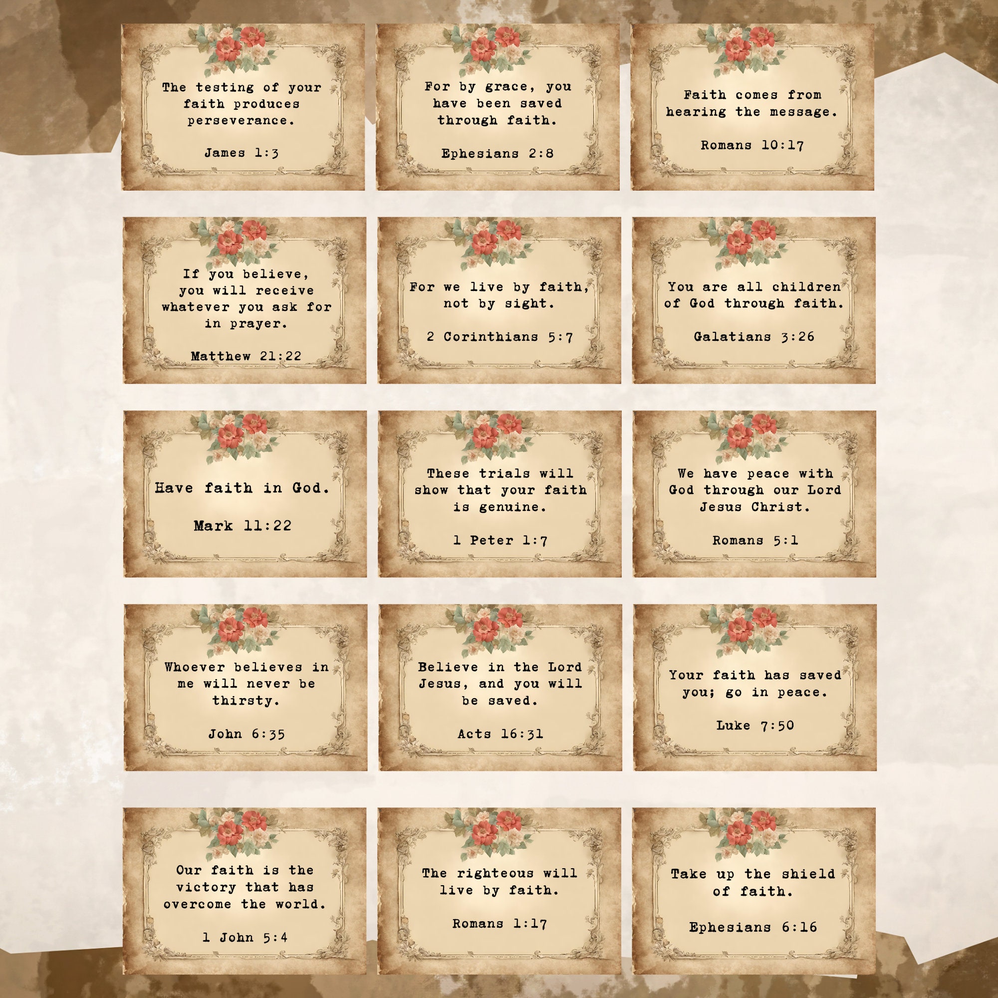 Printable Faith Bible Verse Junk Journal, Bible Verse Label, Bible Word ...