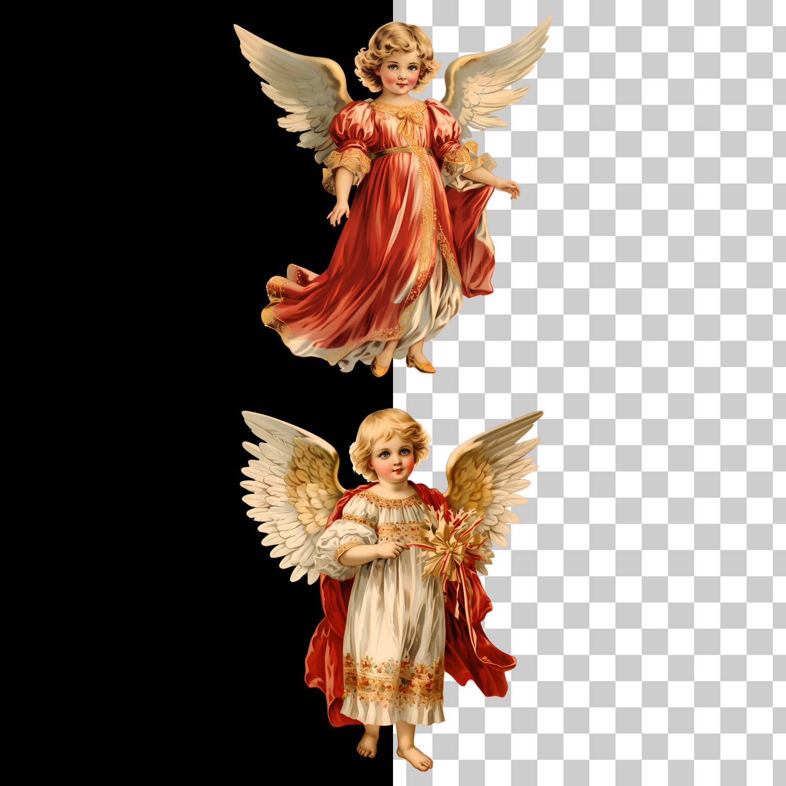 20 PNG Red Christmas Clipart Bundle PNG Santa Angels - Etsy