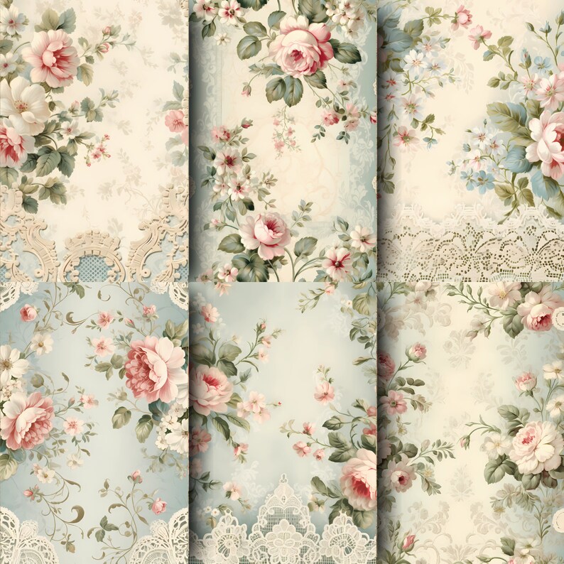 Vintage Lace Digital Paper Printable, Flowers Lace, Victorian, Lace ...