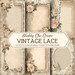 A4 Vintage Lace Digital Paper Printable, Elegance Ivory Gold, Lace ...