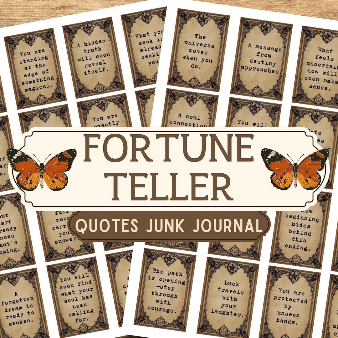 10 JPG Printable Fortune Teller Quotes: Vintage Tarot Quotes Junk ...