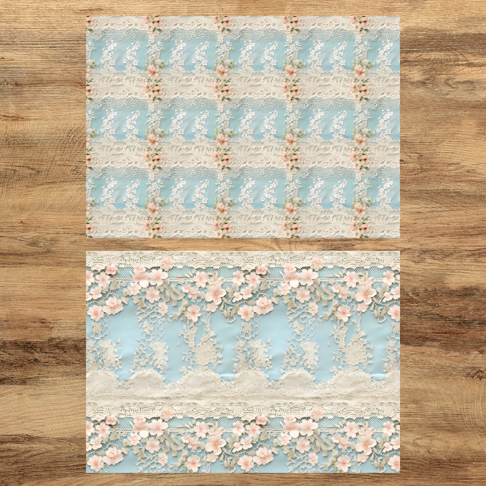 A4 Vintage Lace Digital Paper Printable, Meadows Delight Floral, Lace ...