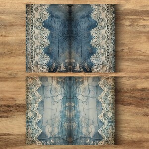 8.5x11" Vintage Lace Digital Paper Printable, Blue Whisper Floral, Lace ...