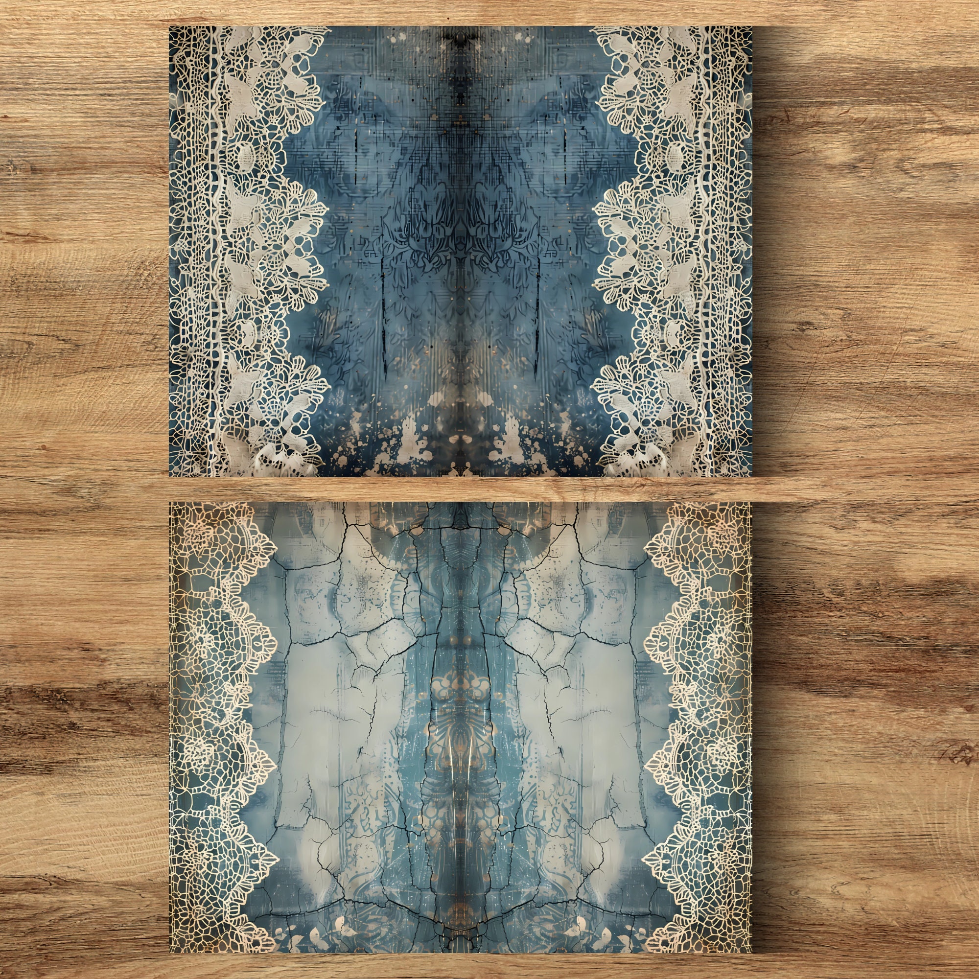 8.5x11" Vintage Lace Digital Paper Printable, Blue Whisper Floral, Lace ...