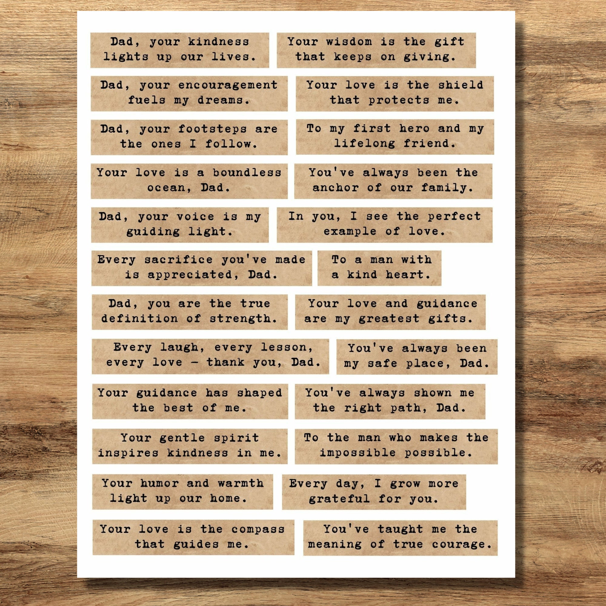 Dad Sentiments: Junk Journal Ephemera, Quotes (digital Download) - Etsy