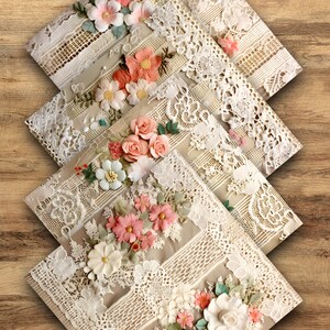 Vintage Lace Digital Paper Printable, Petal Tapestry Flowers, Lace ...