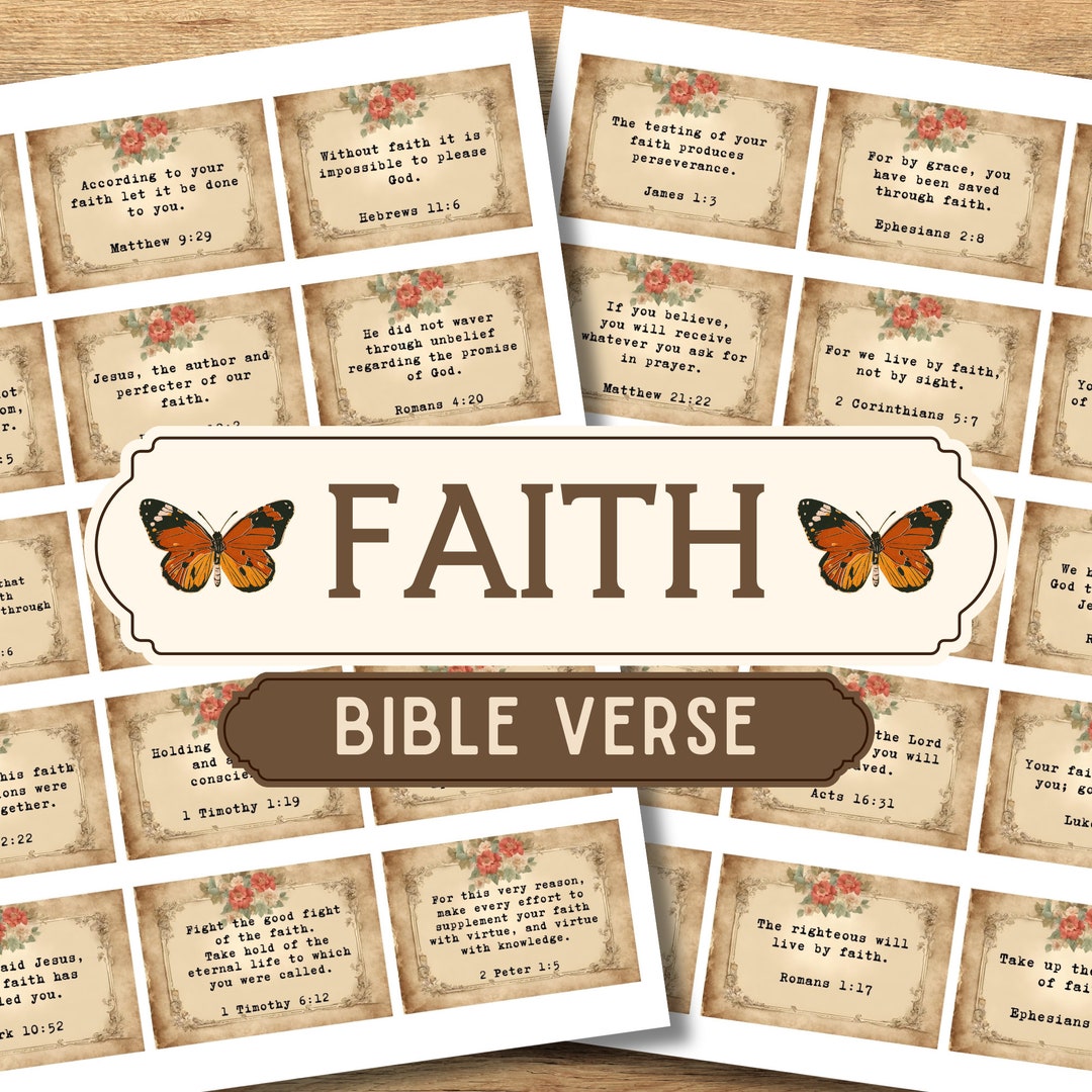 Printable Faith Bible Verse Junk Journal, Bible Verse Label, Bible Word ...