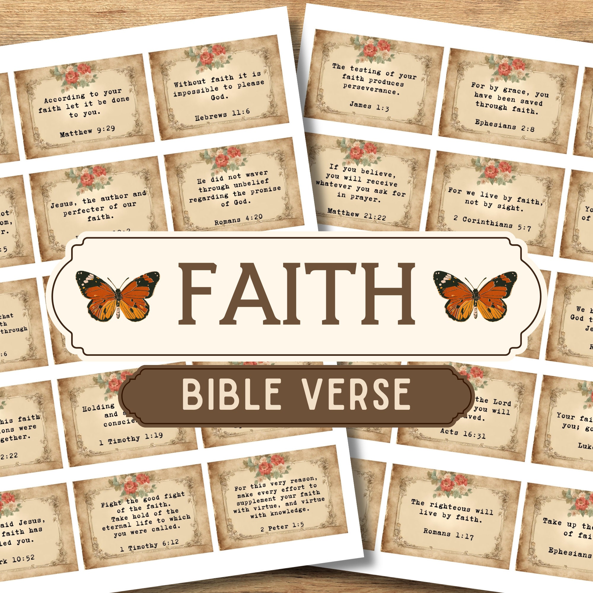 Printable Faith Bible Verse Junk Journal, Bible Verse Label, Bible Word ...